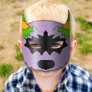 Monster #7 Mask Printable, Paper DIY for Kids and Adults. PDF Template ...