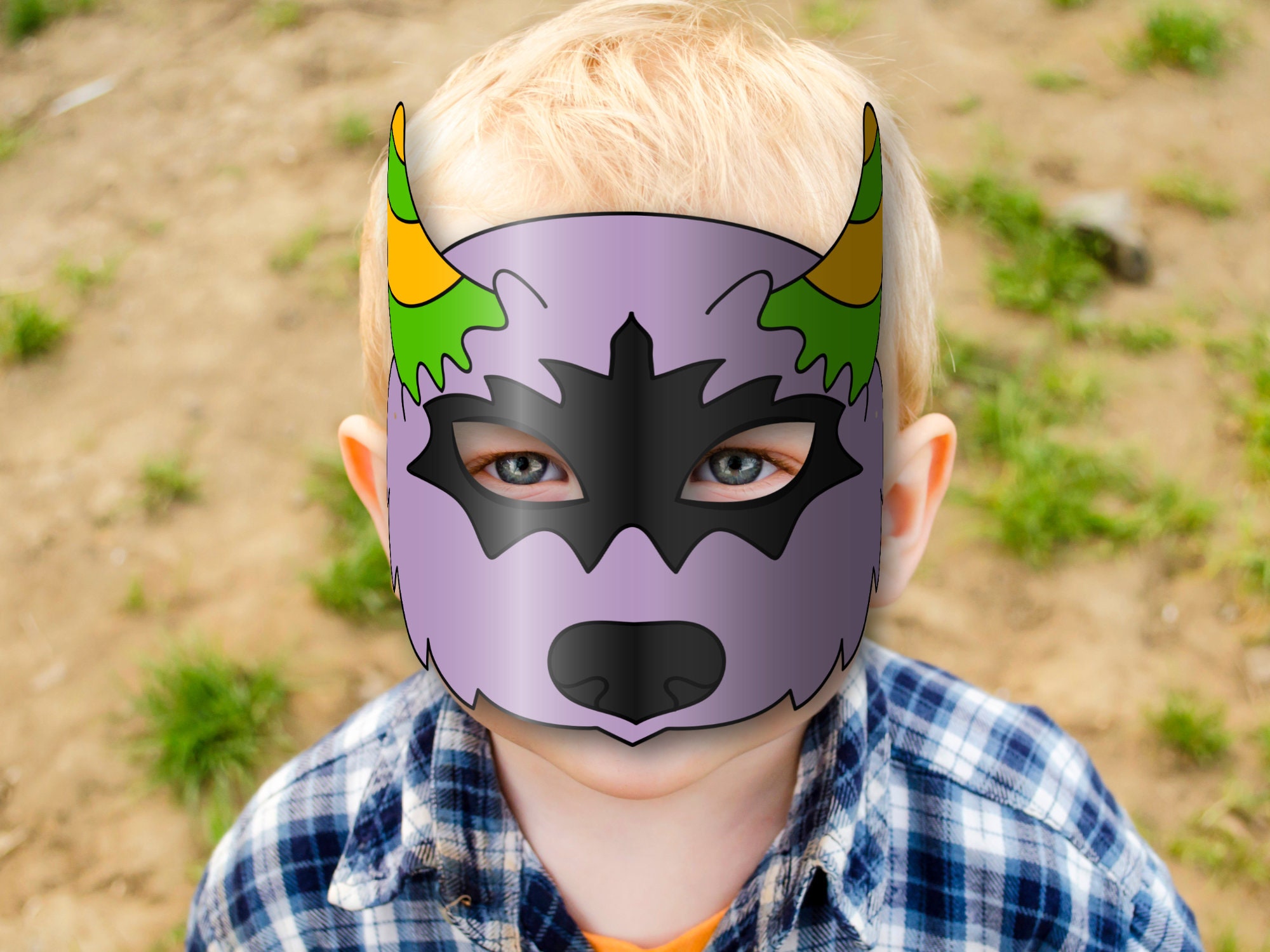 Monster #7 Mask Printable, Paper DIY for Kids and Adults. PDF Template ...