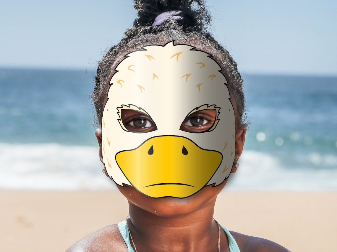 Duck Mask Printable, Paper DIY for Kids and Adults. PDF Template ...