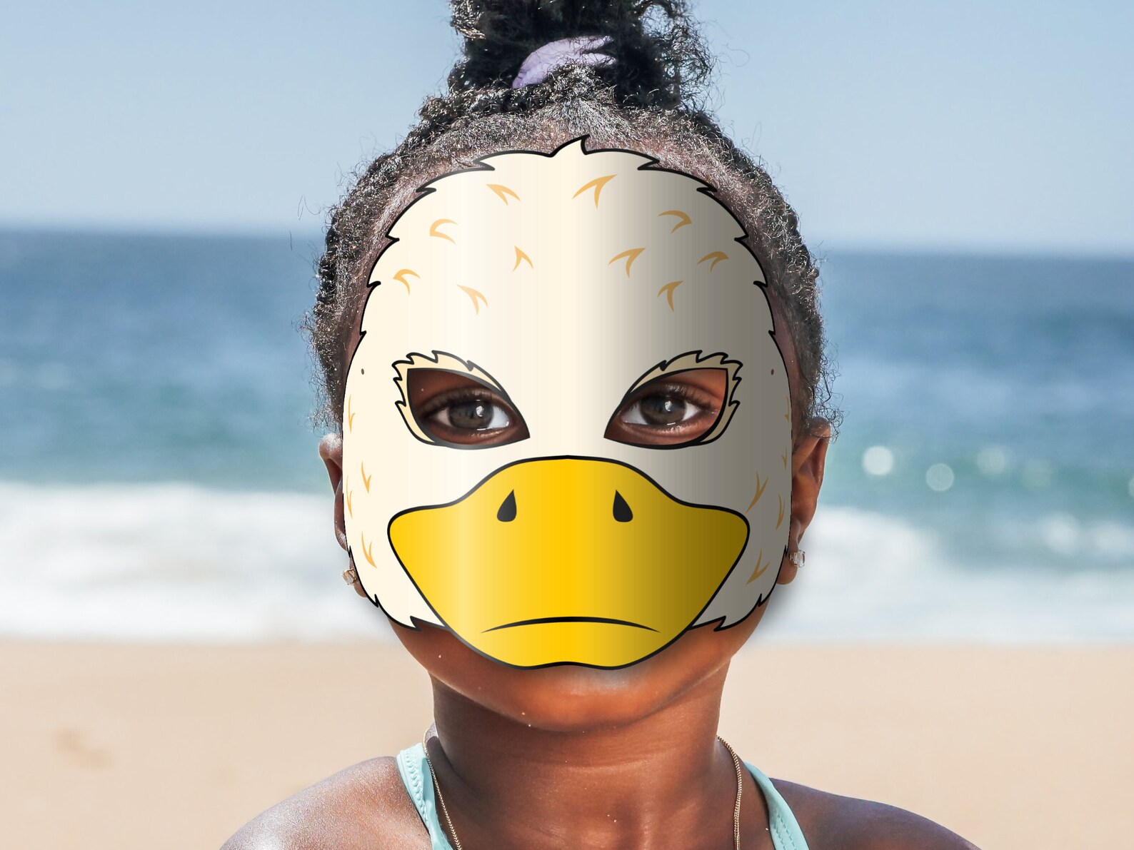 Duck Mask Printable, Paper DIY for Kids and Adults. PDF Template ...