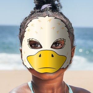 Duck Mask Printable, Paper DIY for Kids and Adults. PDF Template ...
