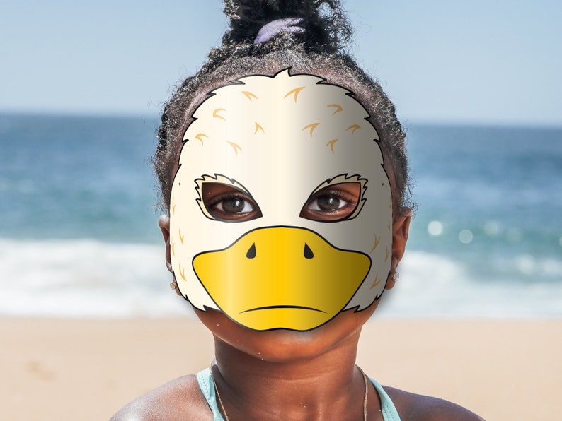Duck Mask Printable, Paper DIY for Kids and Adults. PDF Template ...