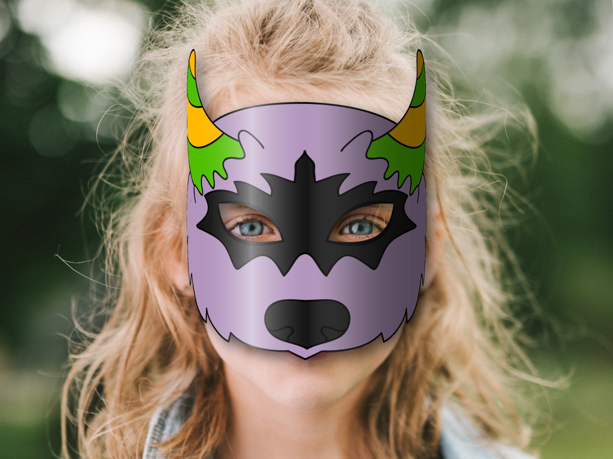 Monster #7 Mask Printable, Paper DIY for Kids and Adults. PDF Template ...