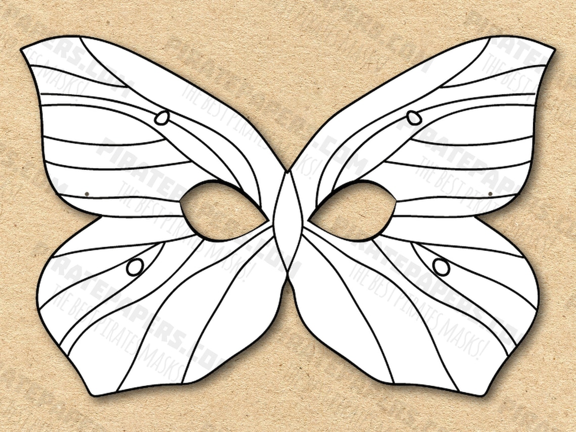 Butterfly Masks Printable Color Coloring Brimstone, Paper DIY for Kids ...