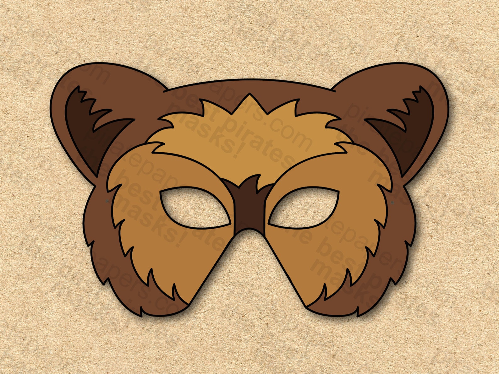 Bear Mask Printable Paper DIY for Kids and Adults. PDF - Etsy