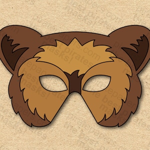 Bear Mask Printable Paper DIY for Kids and Adults. PDF - Etsy