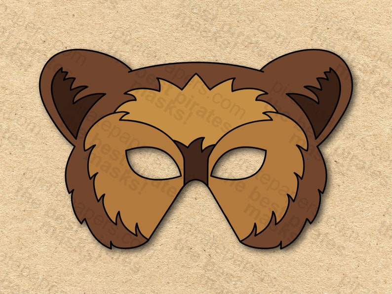 Bear Mask Printable Paper DIY for Kids and Adults. PDF - Etsy