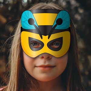Bee Mask Printable, Paper DIY for Kids and Adults. PDF Template ...