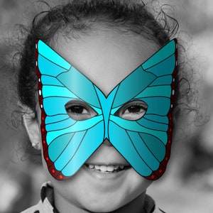 Butterfly Masks Printable Color Coloring Blue Morpho Paper - Etsy