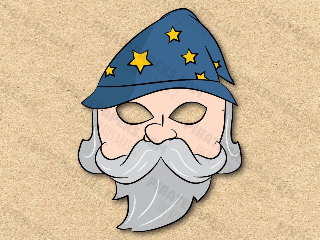 Wizard Mask Printable, Paper DIY for Kids and Adults. PDF Template ...