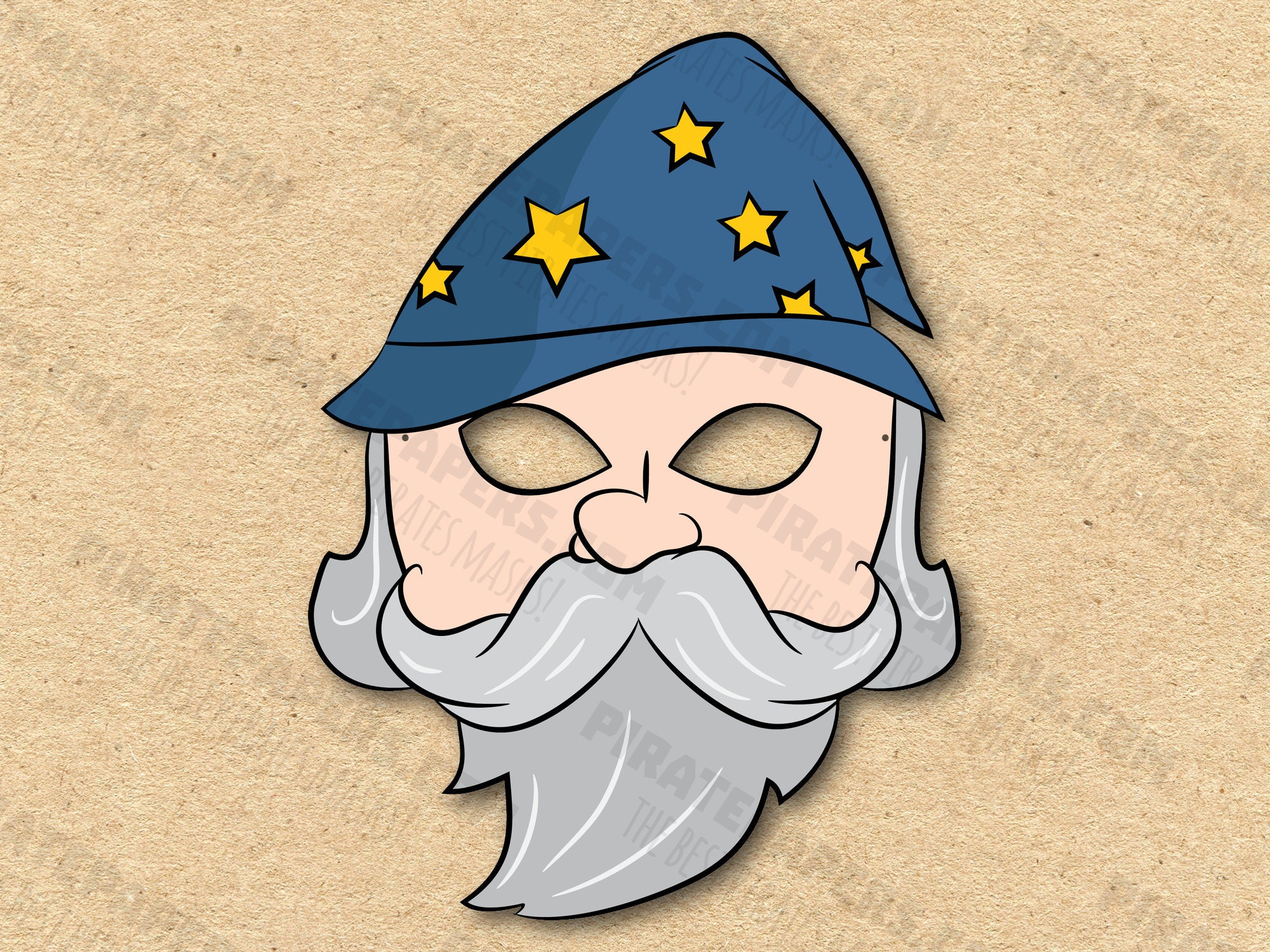 Wizard Masks Printable Color Coloring, Paper DIY for Kids and Adults ...