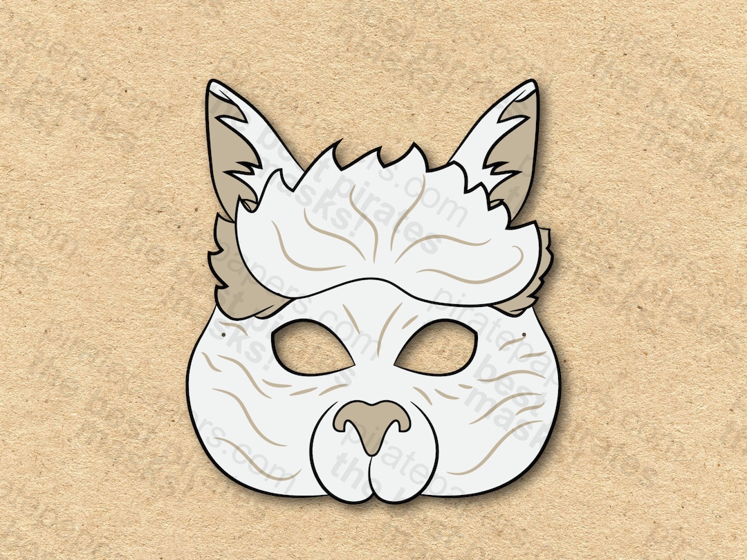 Alpaca Mask Printable Paper DIY for Kids and Adults. PDF - Etsy