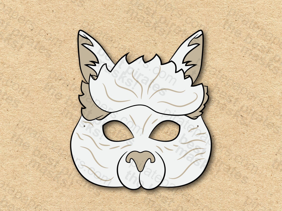 Alpaca Mask Printable Paper DIY for Kids and Adults. PDF - Etsy