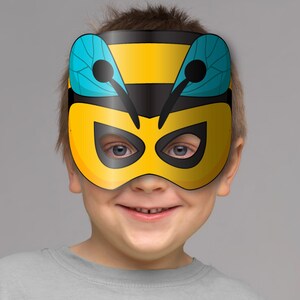 Bee Mask Printable, Paper DIY for Kids and Adults. PDF Template ...