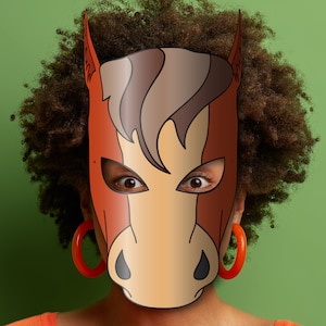 Horse Mask Printable, Paper DIY for Kids and Adults. PDF Template ...