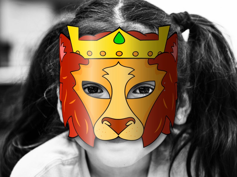Lion King Mask Printable Paper DIY for Kids and Adults. PDF - Etsy