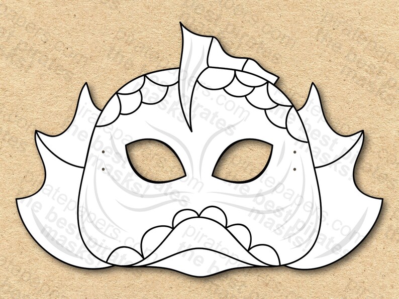 Fish Mask Printable Coloring Paper DIY for Kids and Adults. - Etsy