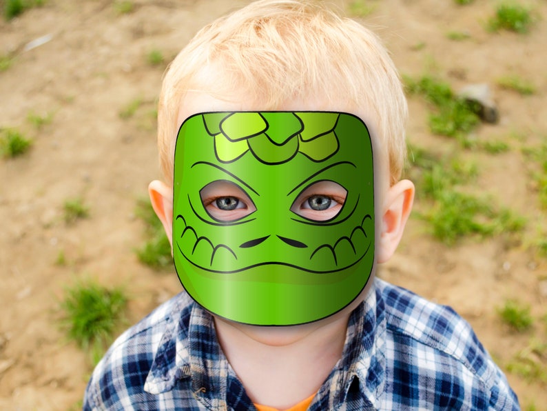 Lizard Mask Printable, Paper DIY for Kids and Adults. PDF Template ...