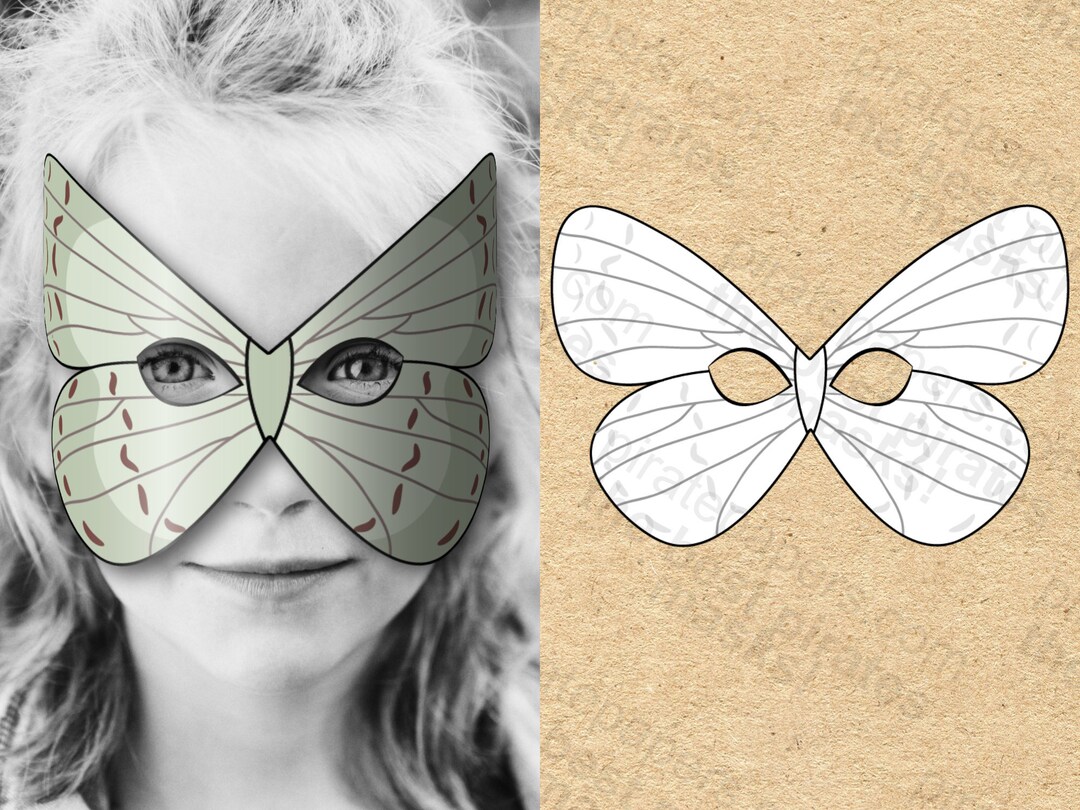 Butterfly Masks Printable Color Coloring Summer Azure Paper - Etsy