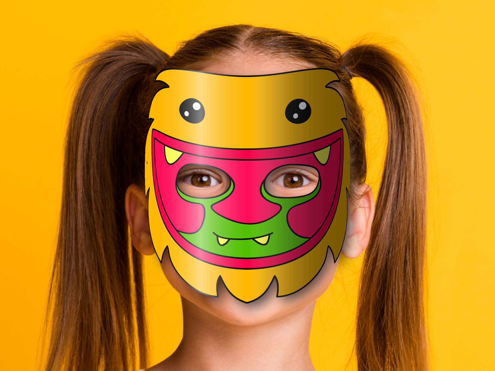Monster 5 Mask Printable, Paper DIY for Kids and Adults. PDF Template ...