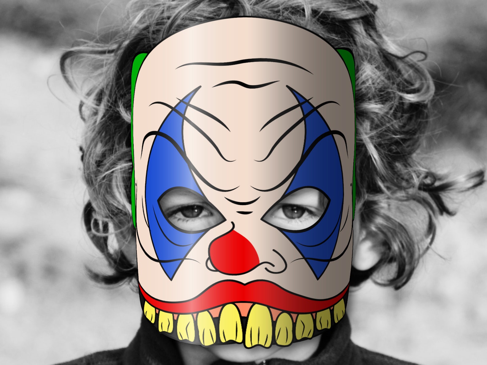 Scary Clown Mask Printable Paper DIY for Kids and Adults. PDF - Etsy