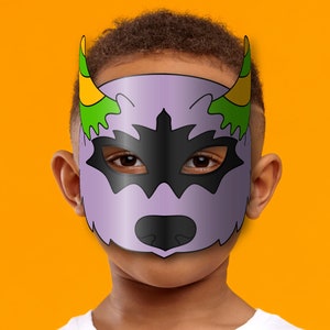 Monster #7 Masks Printable Color + Coloring, Paper DIY for Kids and ...