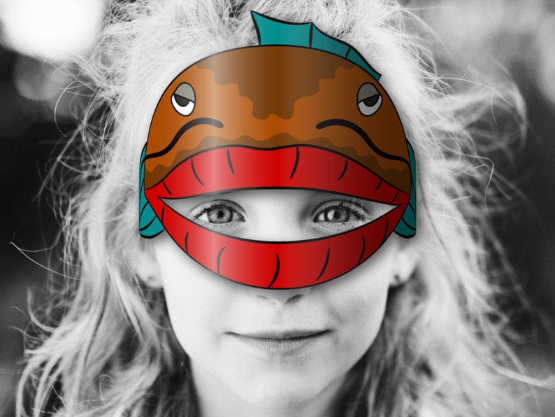 Catfish Masks Printable Color Coloring Paper DIY for Kids - Etsy