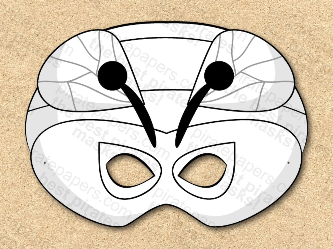 Bee Mask Printable Coloring Paper DIY for Kids and Adults. - Etsy