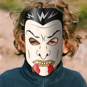Dracula Mask Printable, Paper DIY for Kids and Adults. PDF Template ...