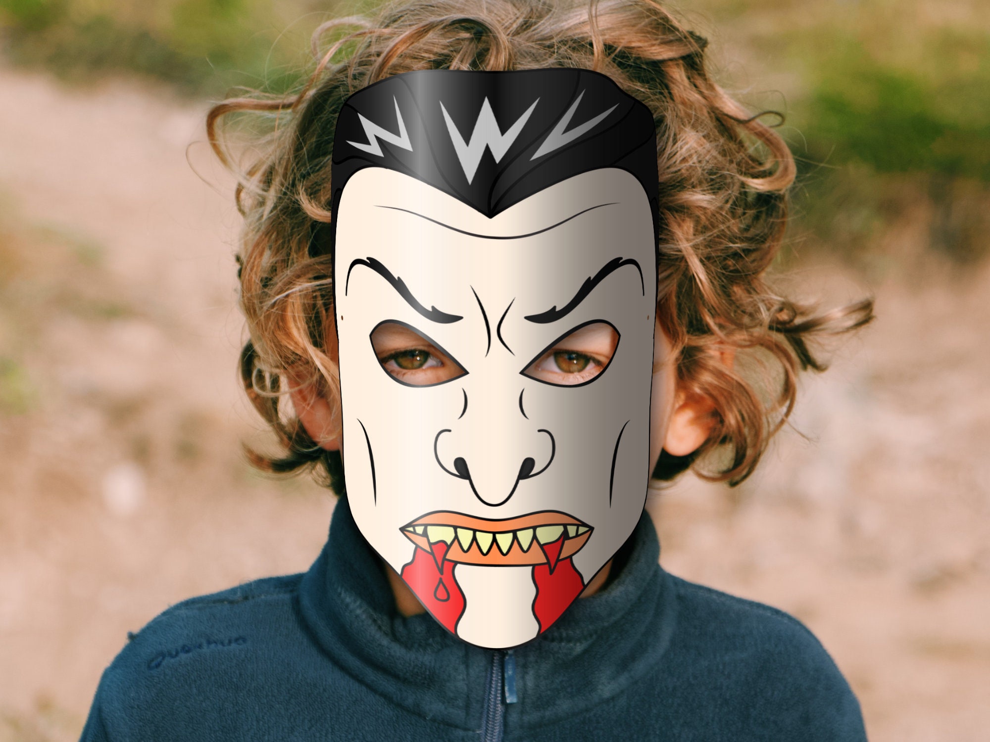 Dracula Mask Printable, Paper DIY for Kids and Adults. PDF Template ...