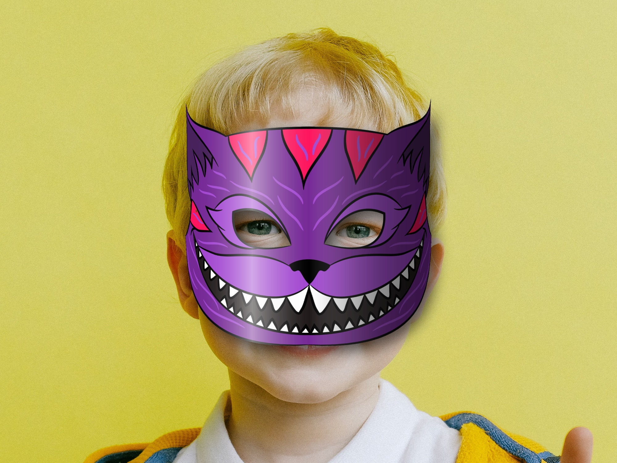 Cheshire Cat Mask Printable alice in Wonderland, Paper DIY for Kids and ...