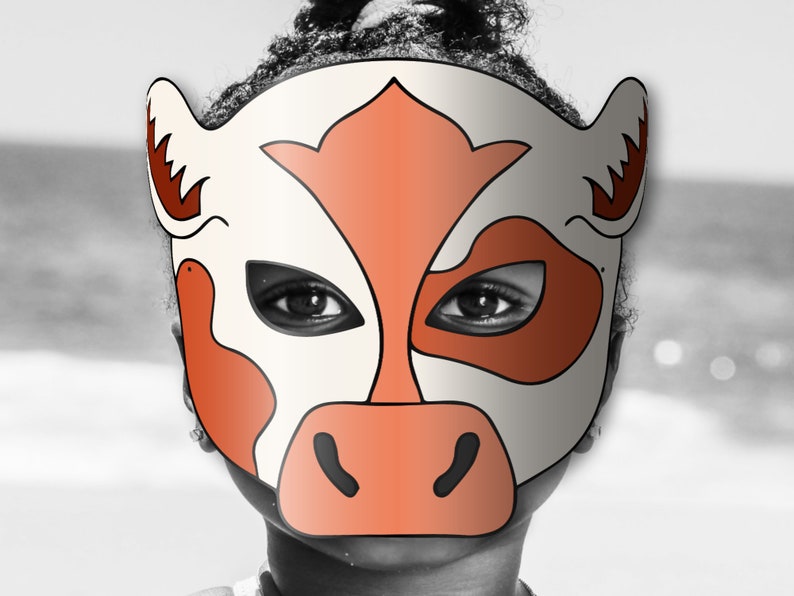 Cow Mask Printable Paper DIY for Kids and Adults. PDF - Etsy