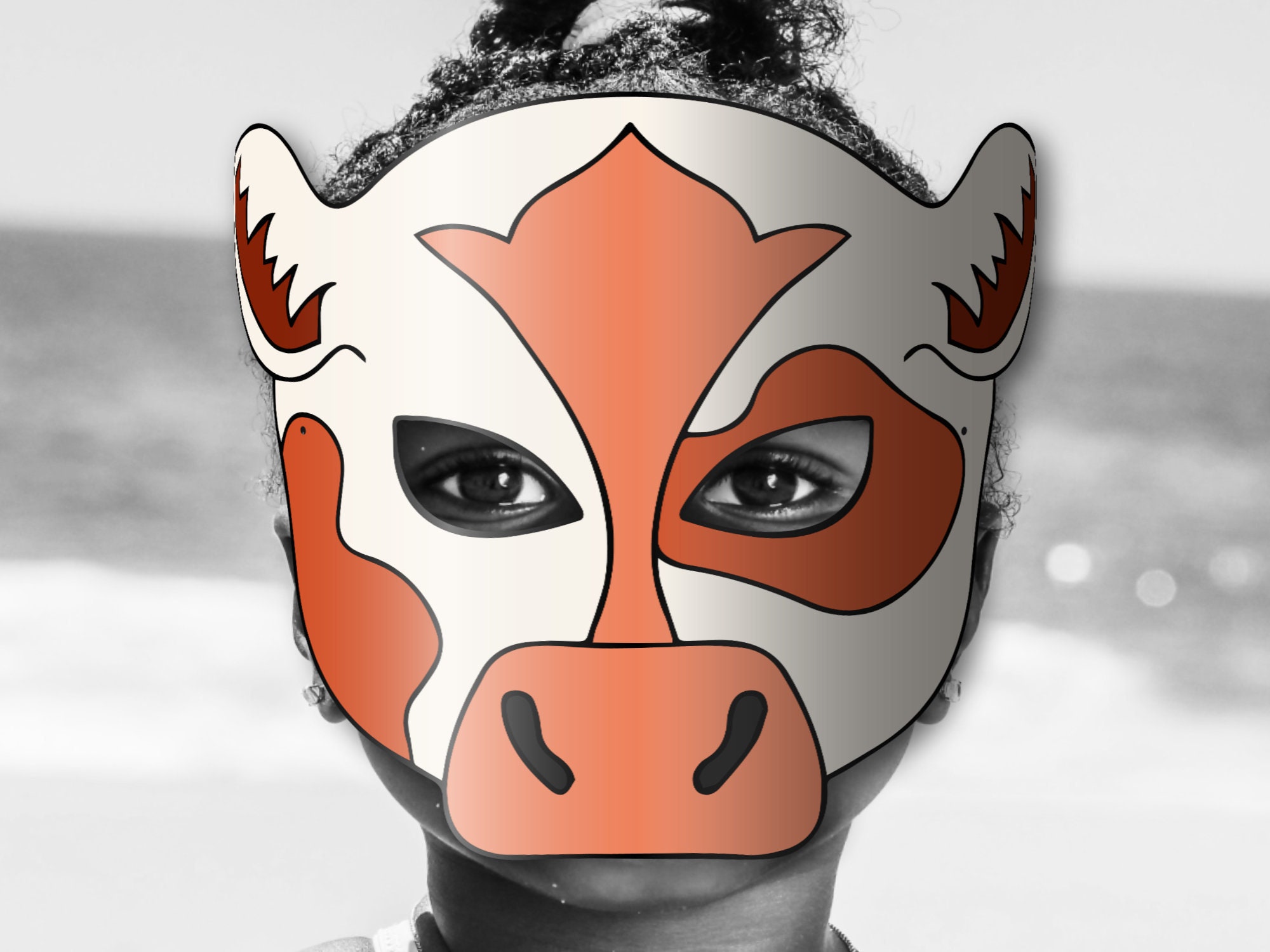 Cow Mask Printable Paper DIY for Kids and Adults. PDF - Etsy Ireland