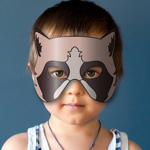 Raccoon Mask Printable, Paper DIY for Kids and Adults. PDF Template ...
