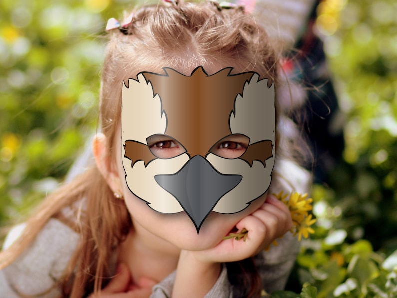 Bird Kookaburra Mask Printable, Paper DIY for Kids and Adults. PDF ...