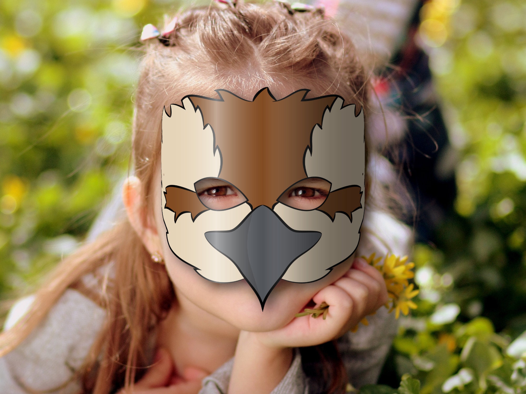 Bird Kookaburra Mask Printable, Paper DIY for Kids and Adults. PDF ...