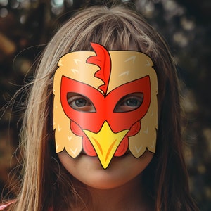 Chicken Mask Printable, Hen Mask, Paper DIY for Kids and Adults. PDF ...