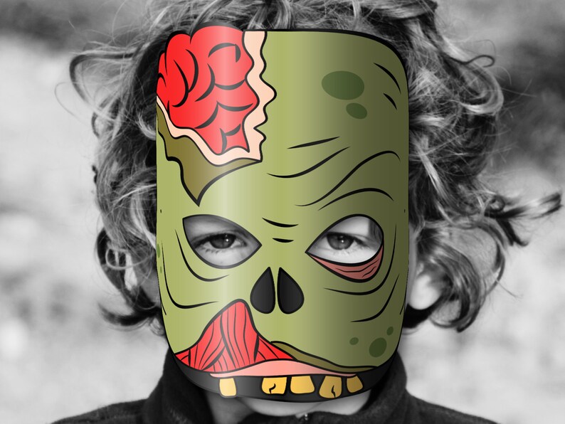 Zombie Mask Printable Paper DIY for Kids and Adults. PDF - Etsy