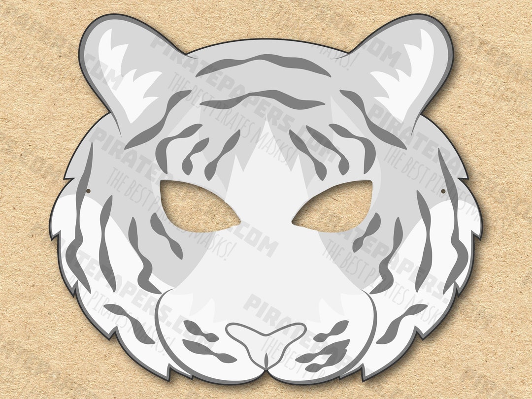 Tiger Mask Printable Coloring, Paper DIY for Kids and Adults. PDF ...