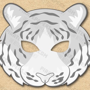 Tiger Mask Printable Coloring, Paper DIY for Kids and Adults. PDF ...
