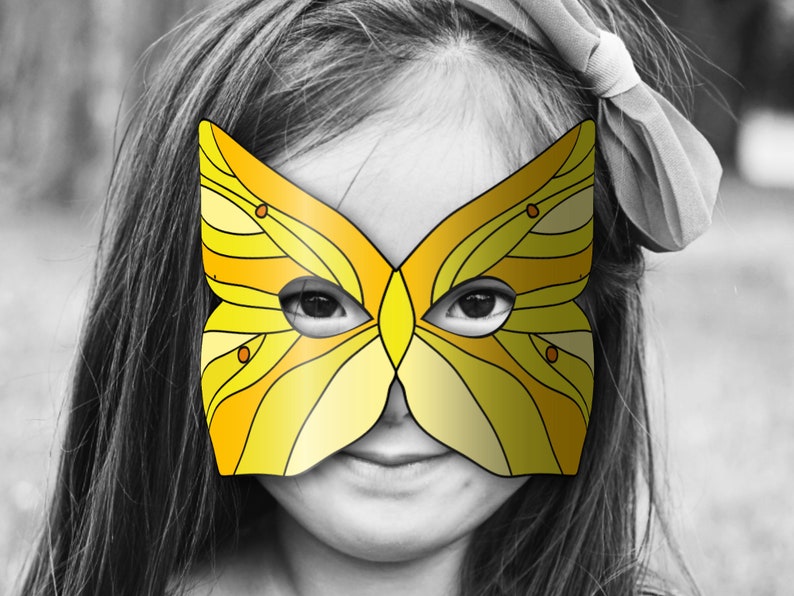 Butterfly Masks Printable Color Coloring Brimstone Paper - Etsy