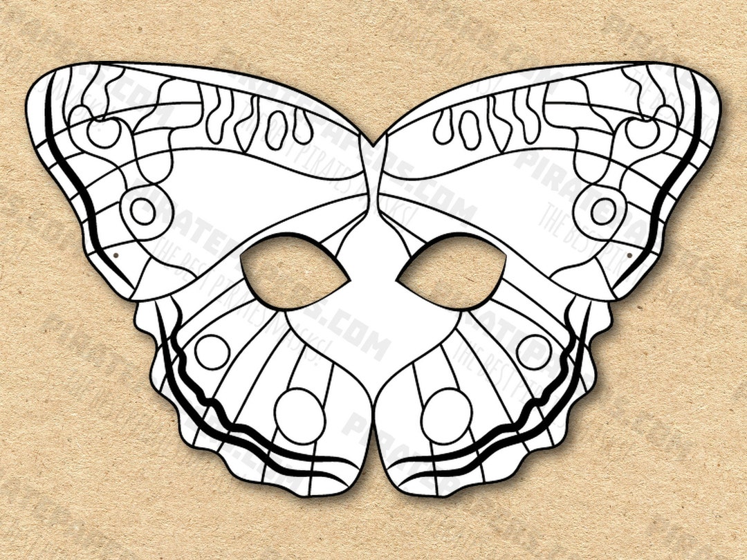 Butterfly Mask Printable Coloring Blue Pansy, Paper DIY for Kids and ...