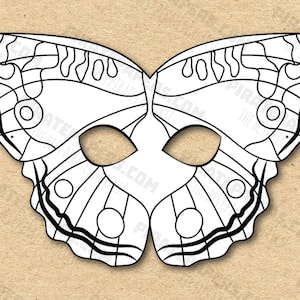 Butterflies Masks Printable Coloring, Butterfly Nymphalidae, Butterfly ...
