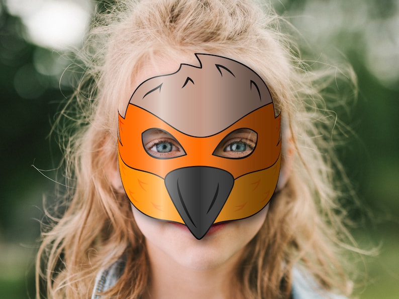 Bird Mask Printable, Paper DIY for Kids and Adults. PDF Template ...