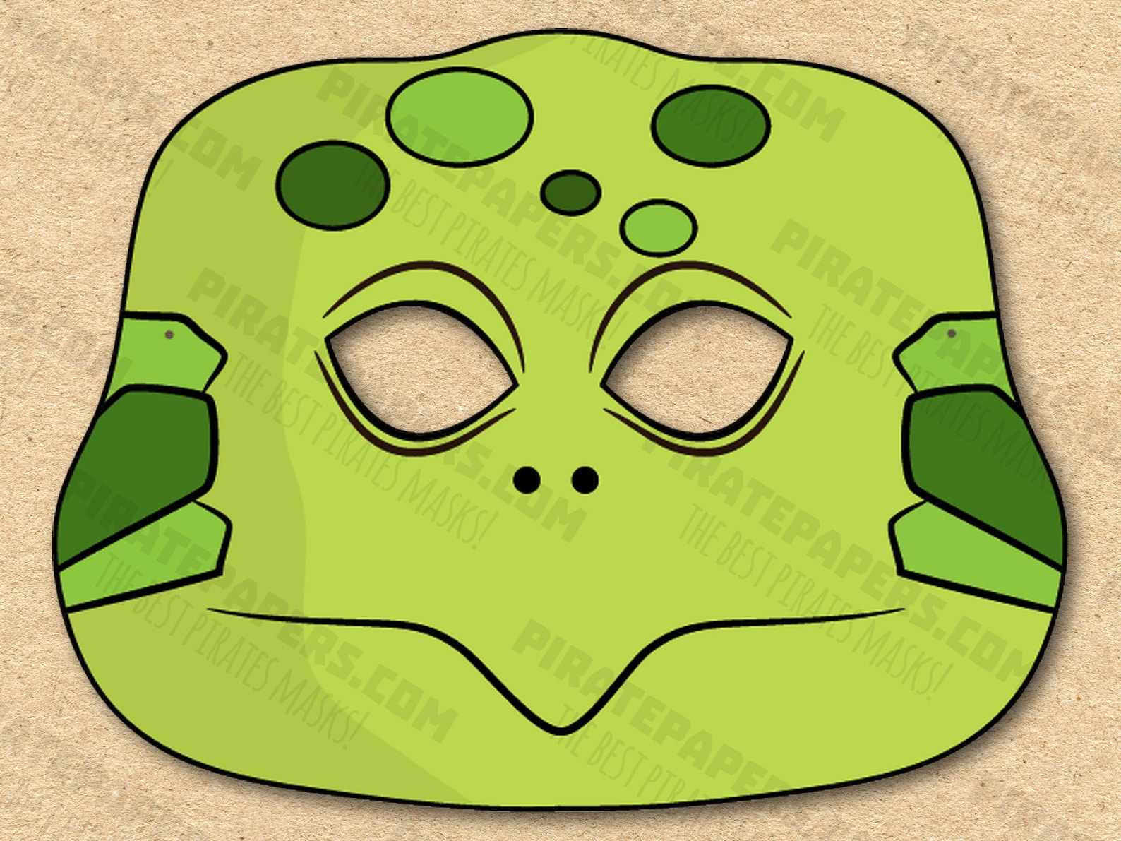 Turtle Mask Printable, Paper DIY for Kids and Adults. PDF Template ...
