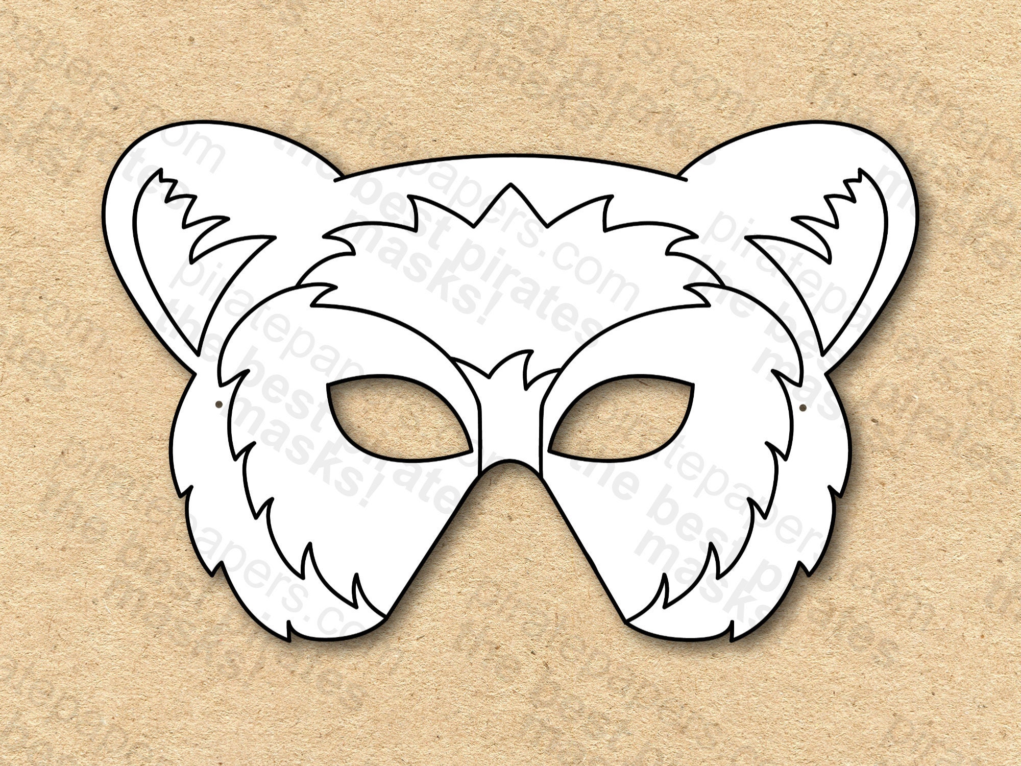 Bear Mask Printable Coloring Paper DIY for Kids and Adults. - Etsy