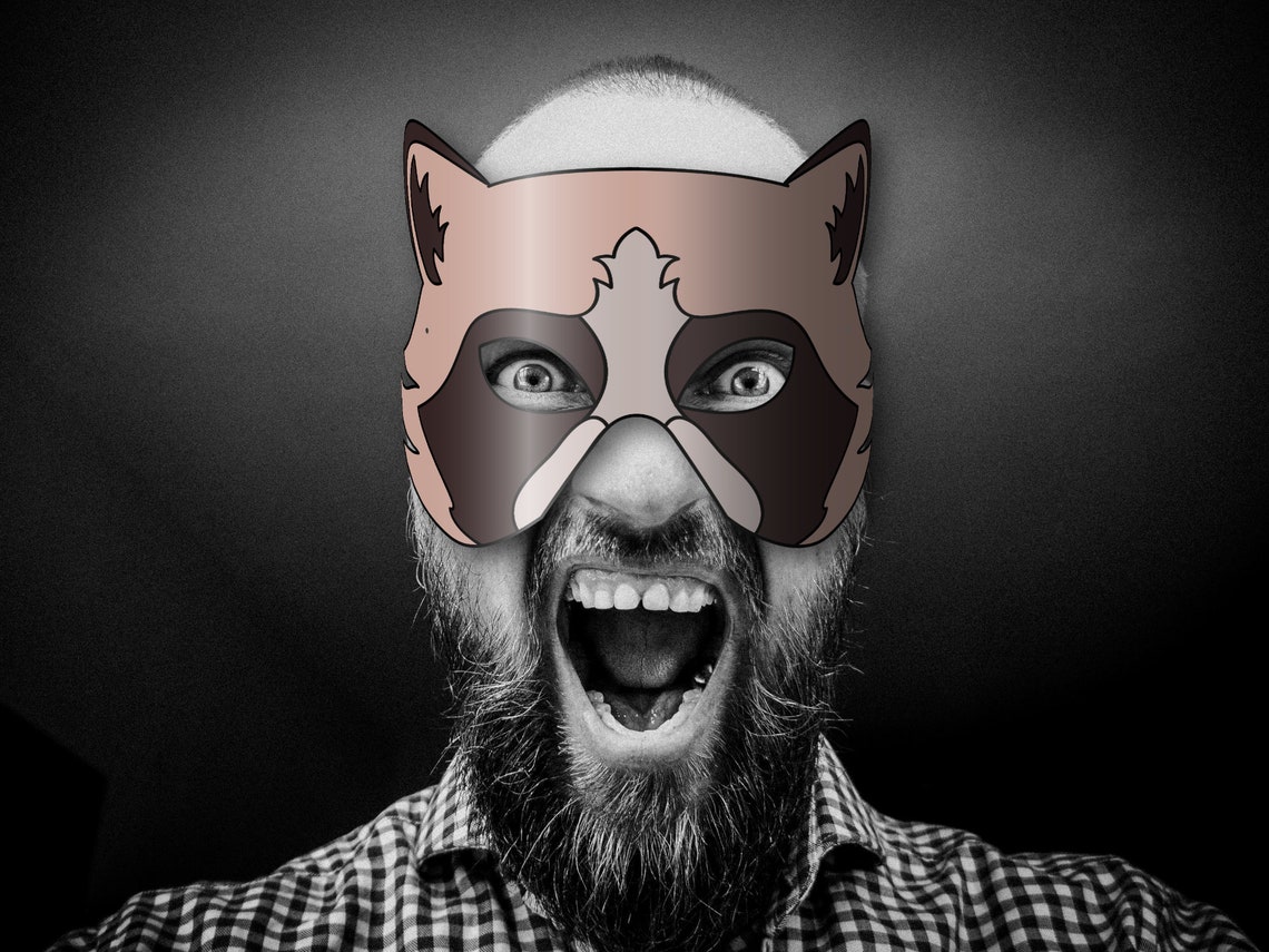 Raccoon Mask Printable Paper DIY for Kids and Adults. PDF - Etsy