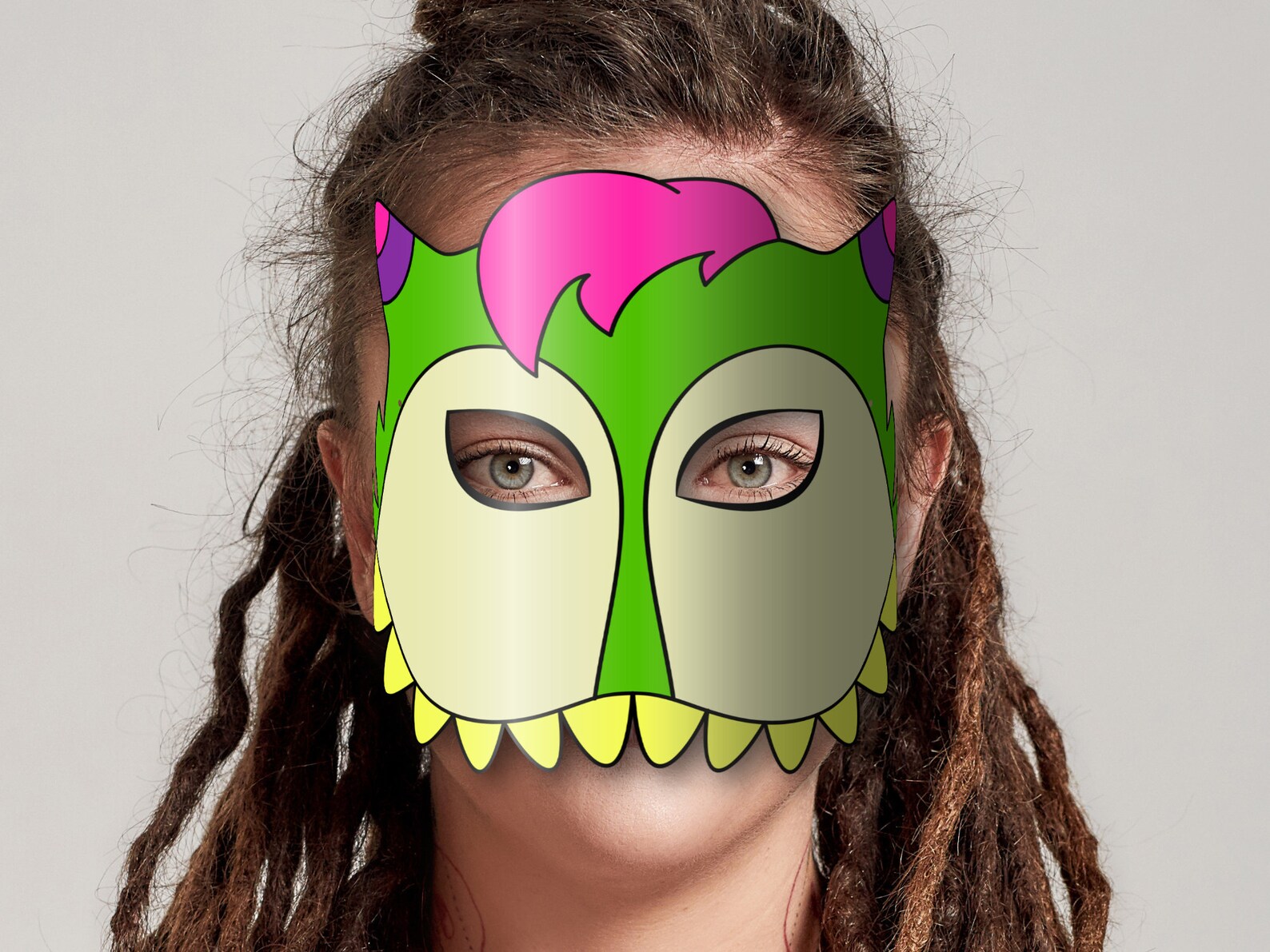 Monster 2 Mask Printable, Paper DIY for Kids and Adults. PDF Template ...