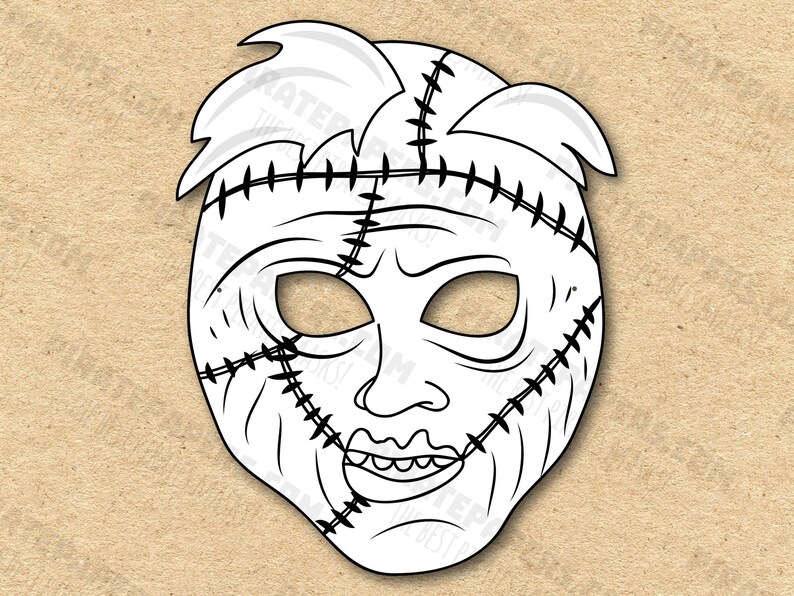 Scary Masks Printable Coloring Creepy Leatherface Sloth - Etsy