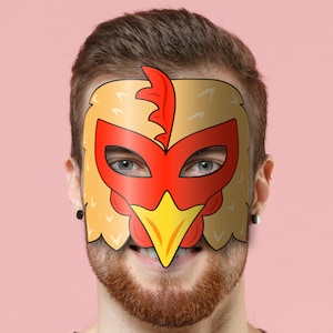 Chicken Mask Printable, Hen Mask, Paper DIY for Kids and Adults. PDF ...